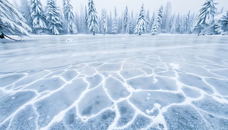 Frozen Lake Surface Texture, Winter Ice and Natural Cold Weather ...