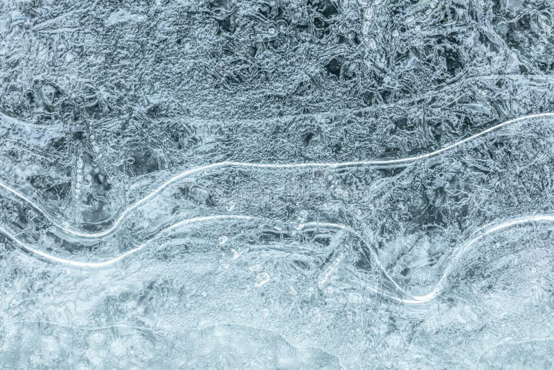 Frozen Lake Water. Crystal Ice Surface Pattern Structure Stock Image ...