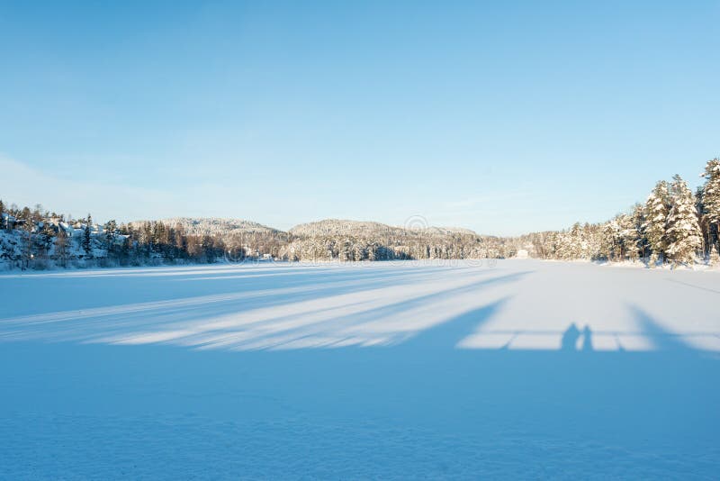 Frozen lake in winter stock photo. Image of nordic, frosty - 85047022
