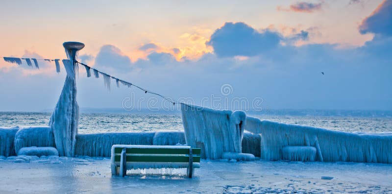 Frozen Lakefront stock photo. Image of freezing, geneva - 23335272