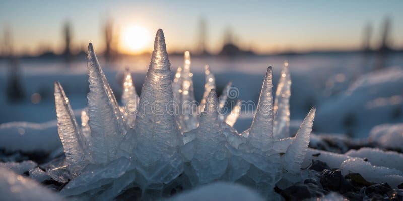 Frozen Structures on a Field Stock Photo - Image of brownish, extreme ...