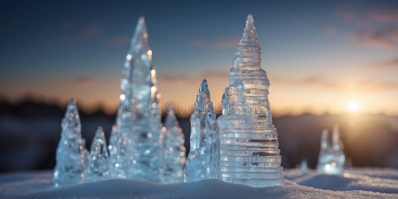 Frozen Structures on a Field Stock Photo - Image of brownish, extreme ...