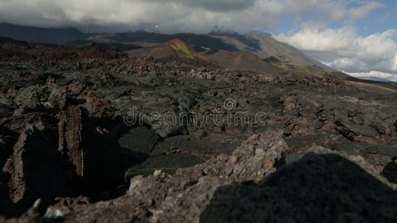 Frozen Lava Flow Resulting from Eruption Flat Tolbachik in 2012. Stock ...
