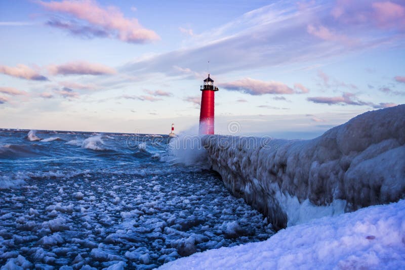 Frozen Lighthouse stock image. Image of cold, iceberg - 50094133