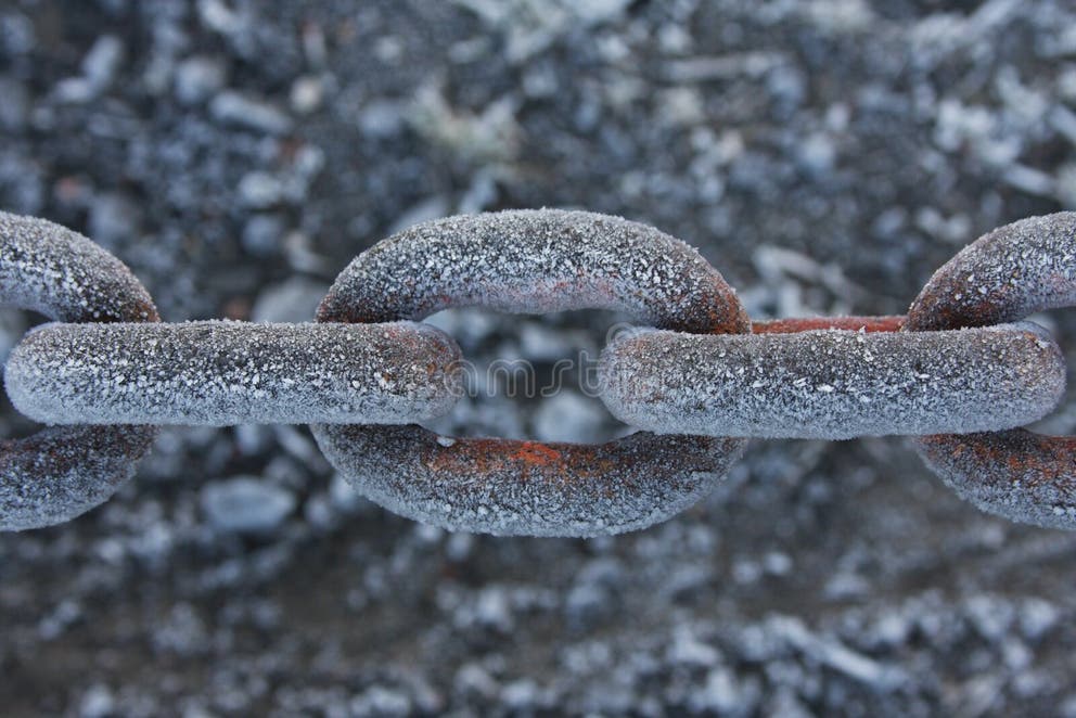 The frozen link stock image. Image of rust, link, cold - 7613943