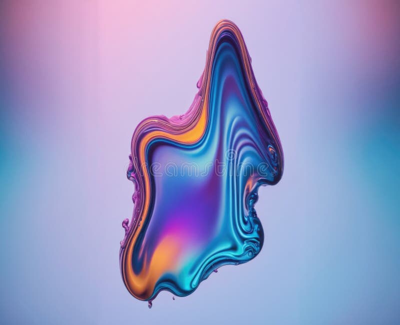 Frozen Liquid Shapes Holographic Color Gradient, Abstract Liquid Shapes ...