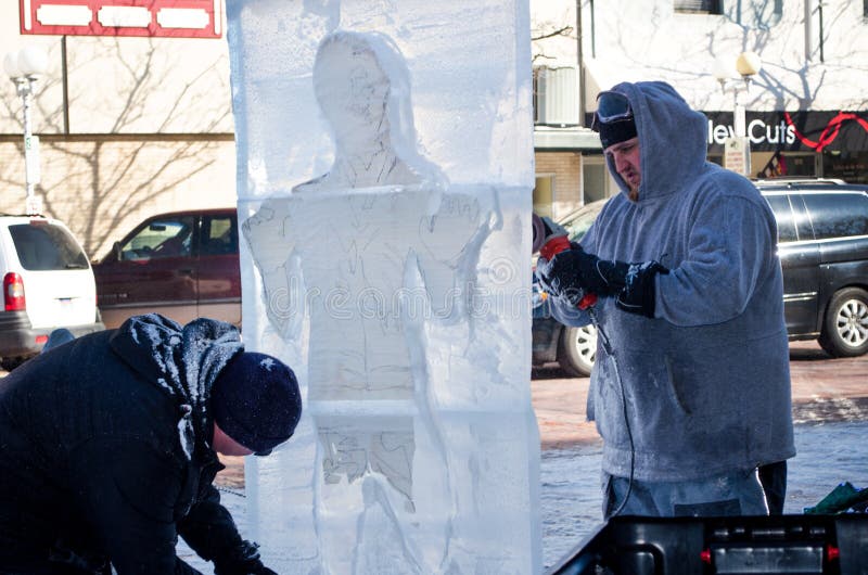 Frozen man in ice editorial image. Image of festival - 29583810