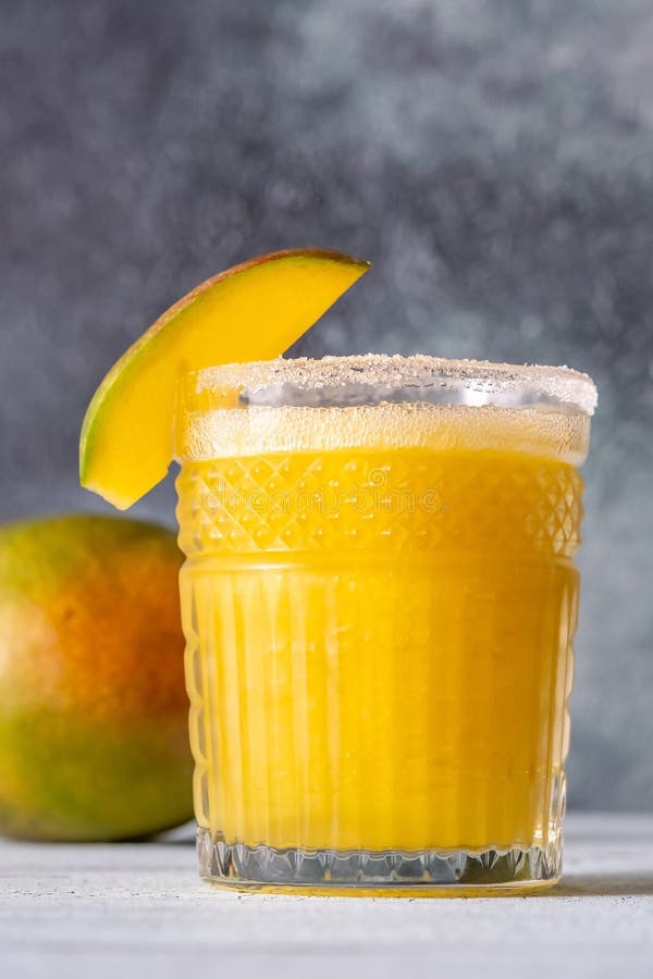 Frozen Mango Margarita Cocktail Stock Photo - Image of closeup, lemon ...