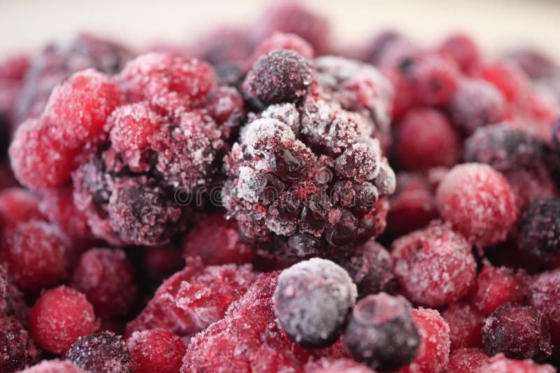 Frozen Mixed Berries on Display in a Close-up View Stock Image - Image ...