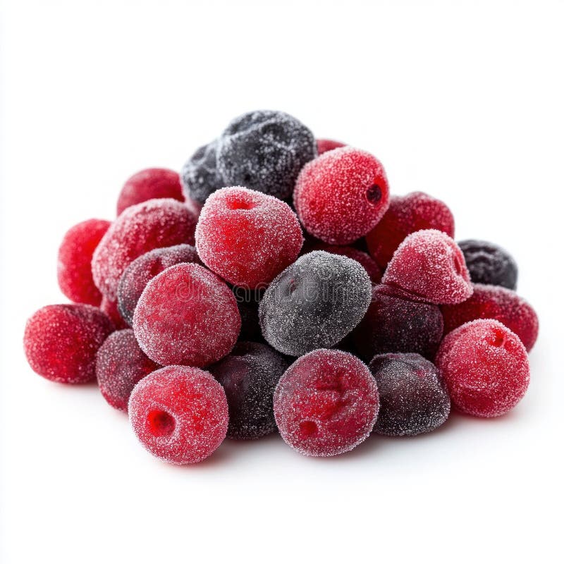 Frozen Mixed Berries Isolated on White Stock Illustration ...