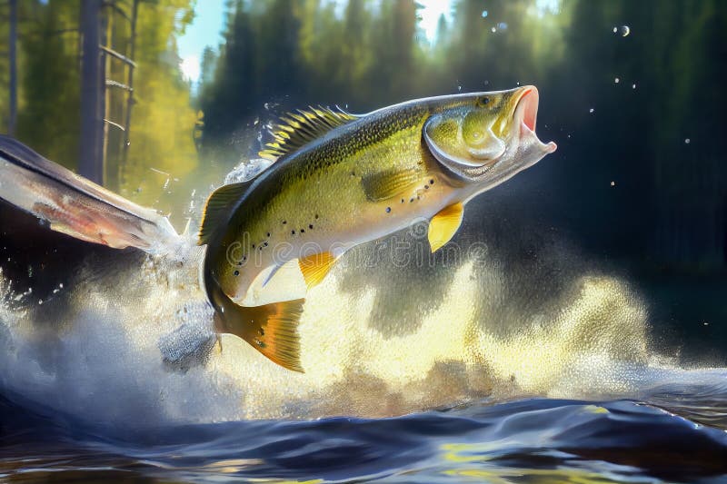 Largemouth Bass Jumping Wallpaper