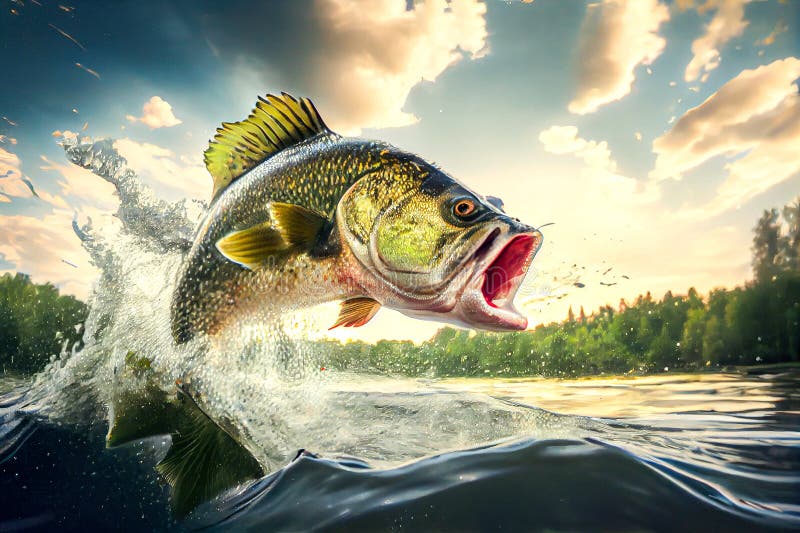 Jumping Pike Fish Stock Illustrations – 175 Jumping Pike Fish Stock ...