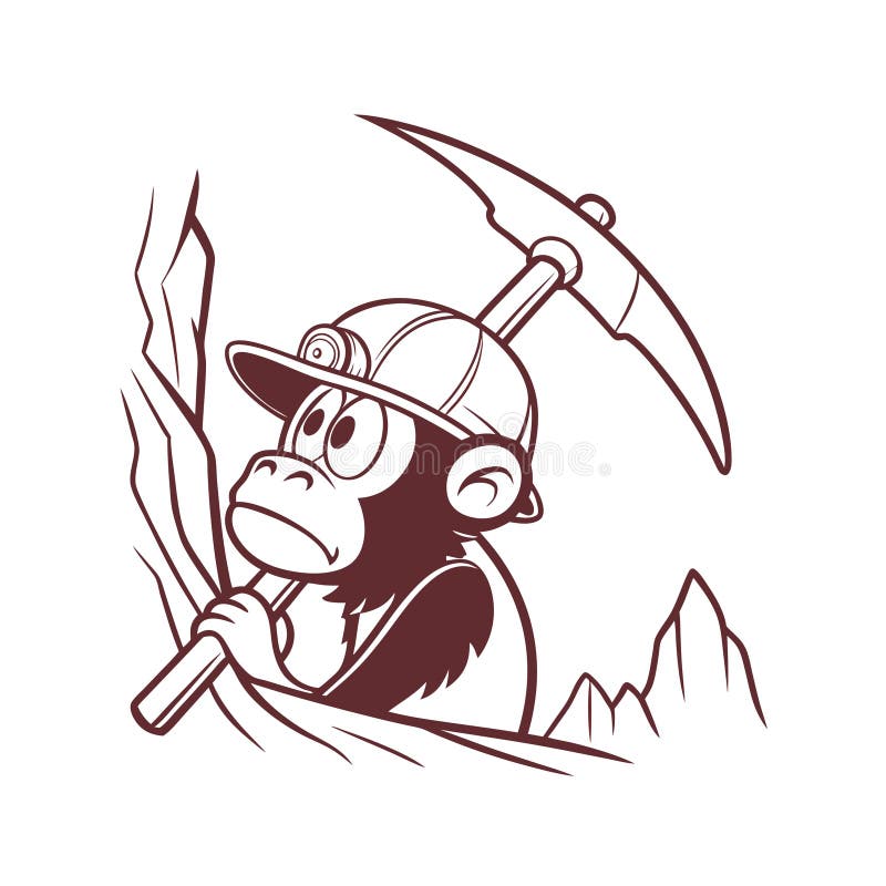 Frozen Monkey in Spelunking Adventure Stock Illustration - Illustration ...
