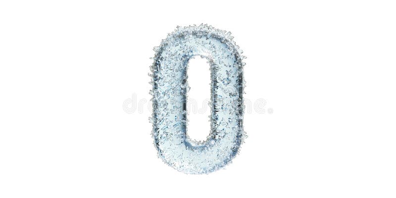 Frozen Number Zero with Ice Crystals. Symbolizing Cold, Winter, and ...