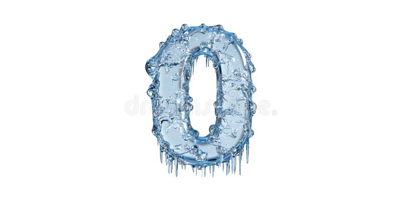 Frozen Number Zero with Ice Texture. Symbolizing Cold, Winter, and ...