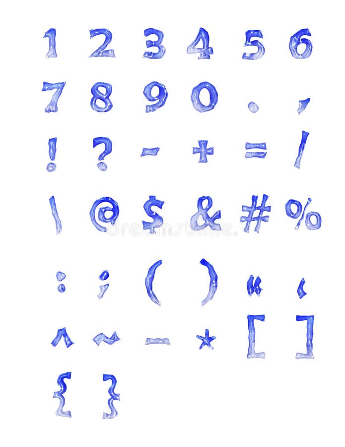 Frozen numbers and symbols stock illustration. Illustration of light ...