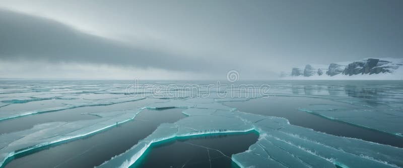 Frozen Ocean Landscape with a Breathtaking Ice Sheet Stock Photo ...