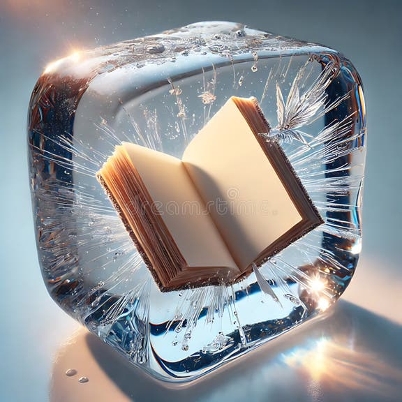 Frozen Open Book Encased in Transparent Ice Symbolizing Knowledge ...