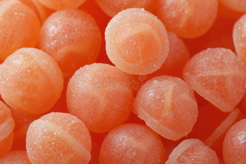 Frozen Orange Candies Close-up Stock Illustration - Illustration of ...