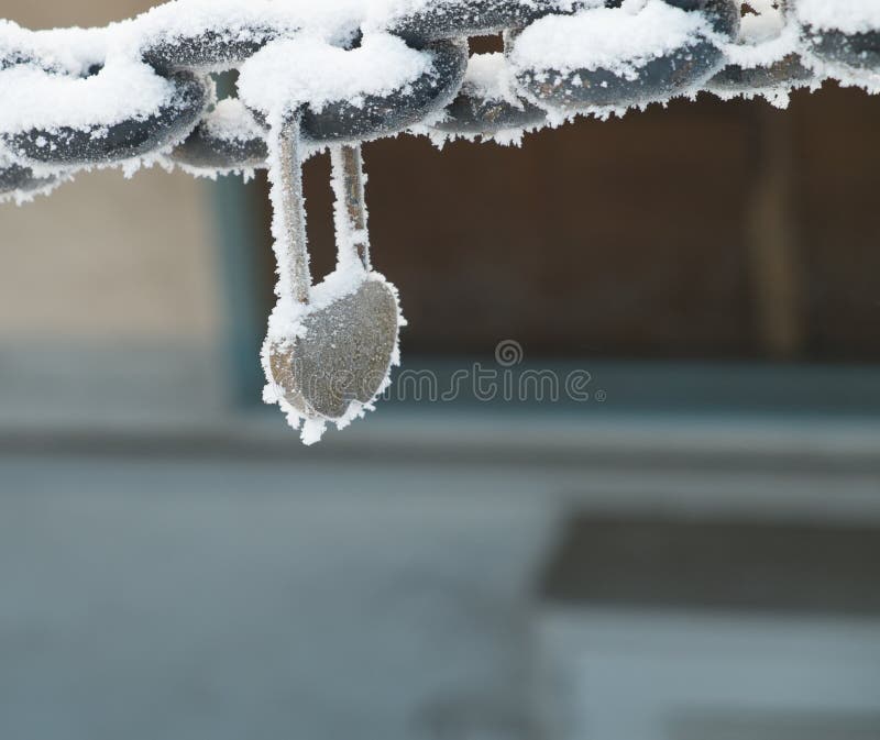 Frozen Padlock Covered with Frost Stock Image - Image of frost, winter ...
