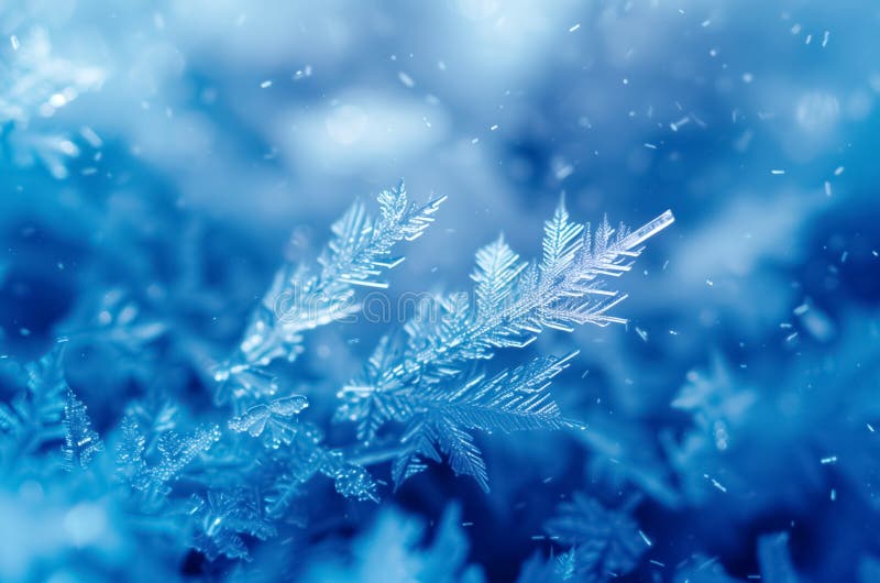 Frozen Pattern on Winter Window. Blue Ice Winter Background, Texture ...