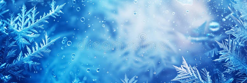 Frozen Pattern on Winter Window. Blue Ice Winter Background, Texture ...