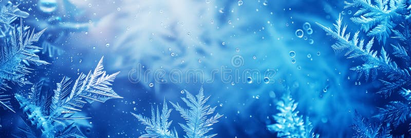 Frozen Pattern on Winter Window. Blue Ice Winter Background, Texture ...
