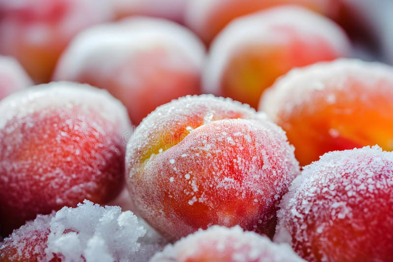 Frozen peaches stock photo. Image of winter, close, healthy - 331471572