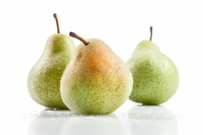 Frozen Pears on White Background. Generative AI Stock Illustration ...