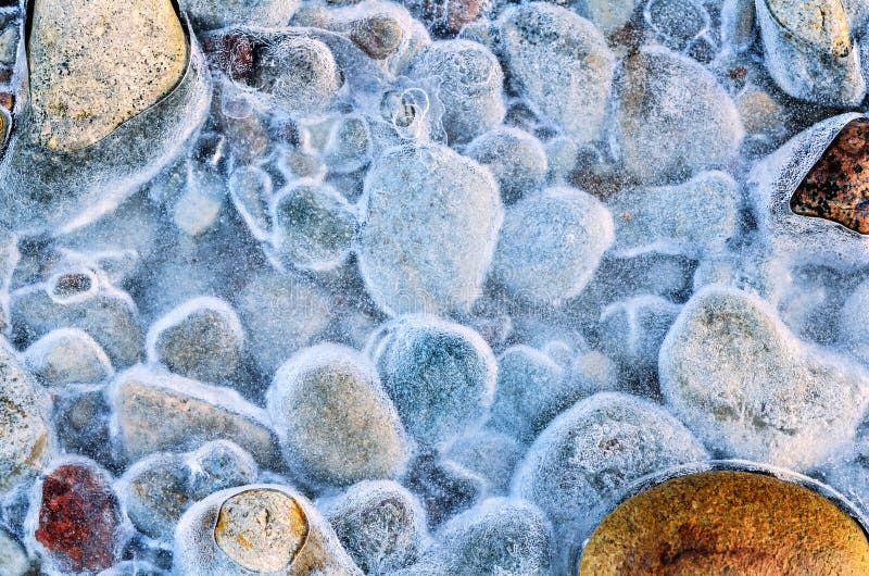 Frozen pebbles stock photo. Image of cobblestone, rocky - 52572682