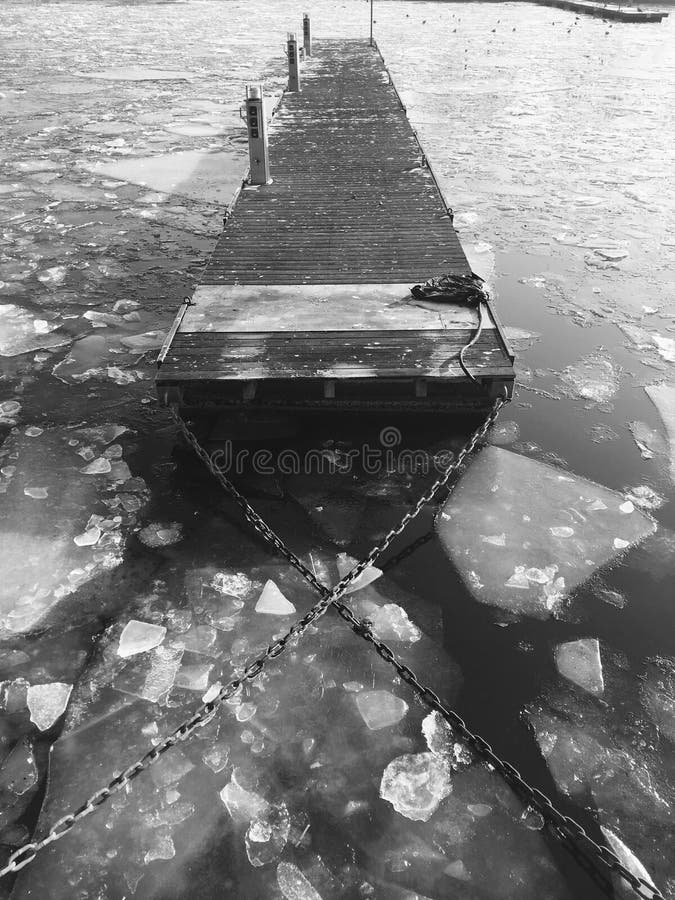 Frozen pier stock image. Image of pier, chain, pieces - 92541609