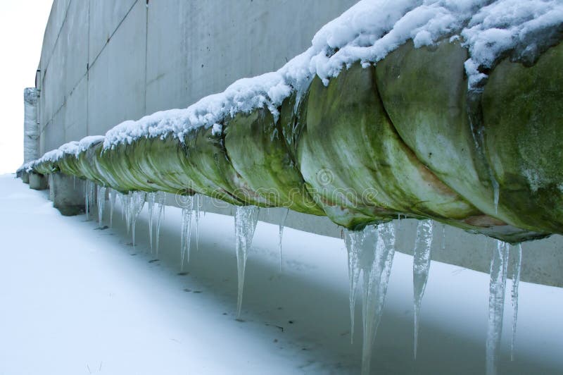 The frozen pipeline. stock image. Image of droplet, pipeline - 17643859