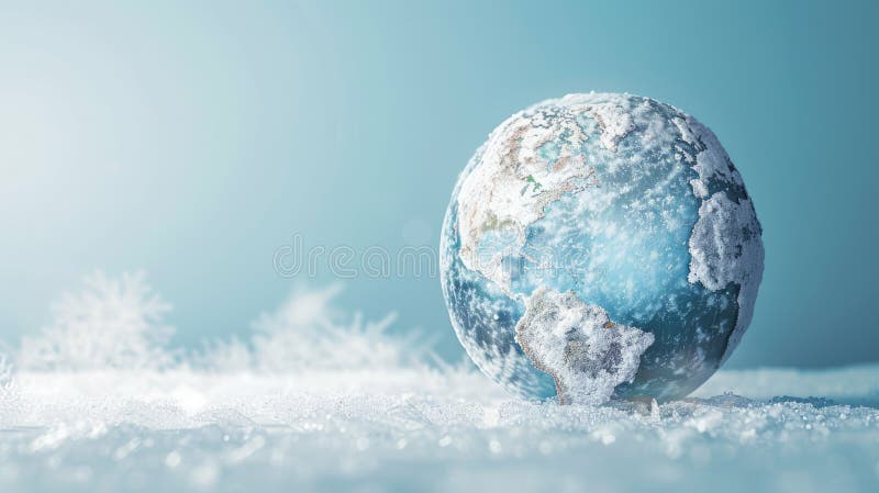 Frozen Planet Earth in Cold Winter AI Generated Stock Illustration ...