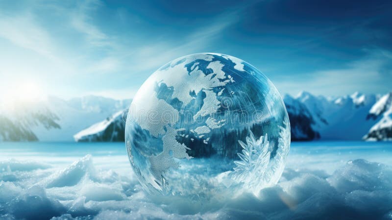 Frozen Planet Earth in Cold Winter AI Generated Stock Photo - Image of ...