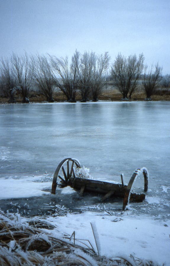 Frozen pond stock image. Image of vintage, rural, frozen - 7667211