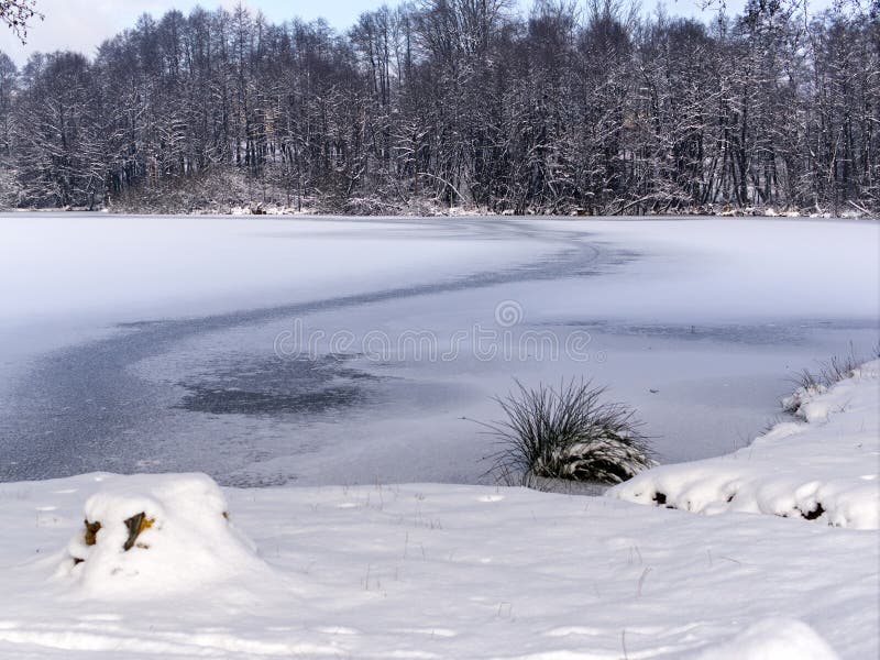 Frozen pond stock image. Image of frost, snowy, arctic - 364256913