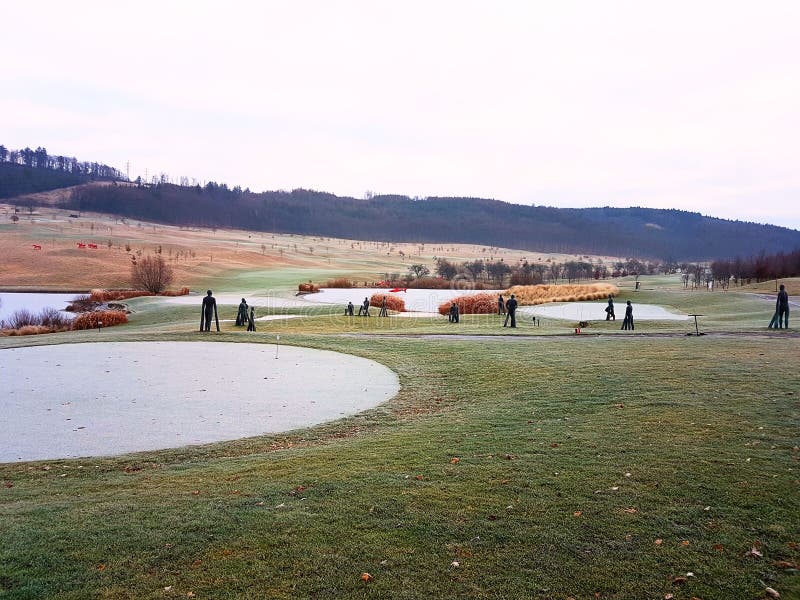 A frozen golf course stock image. Image of frozen, green - 12426127
