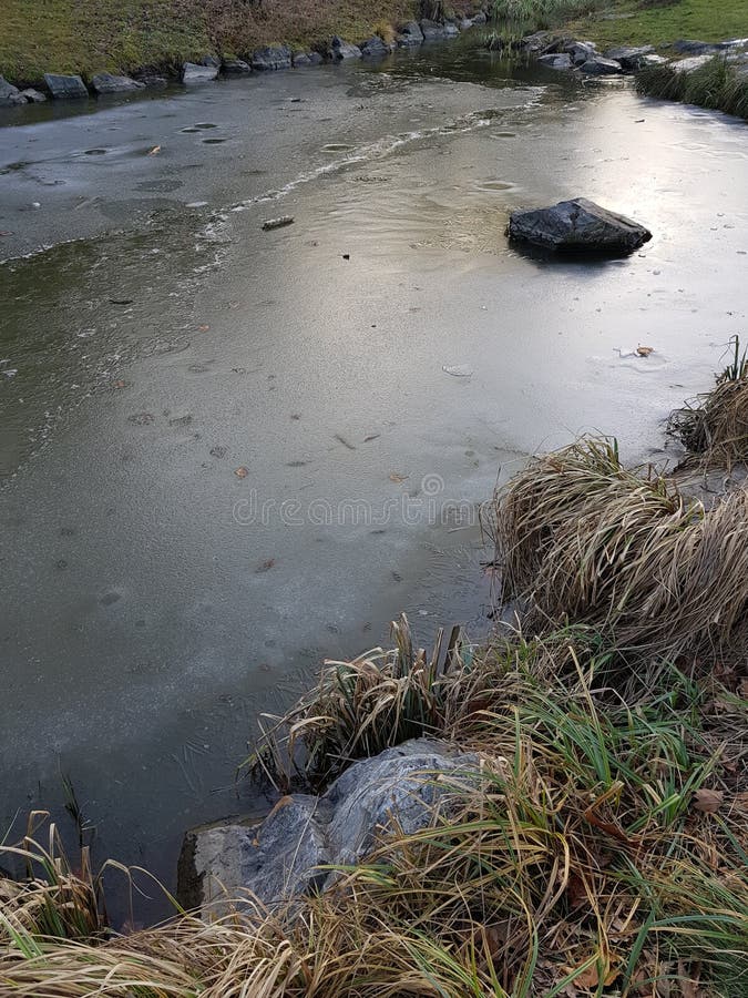 Frozen pond stock image. Image of friable, frost, bleak - 139617727