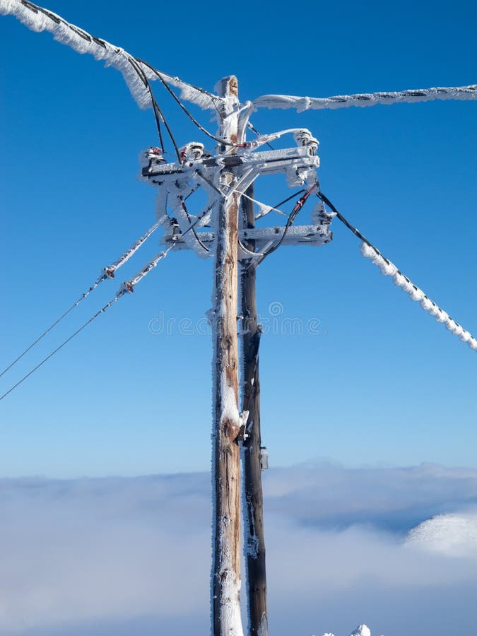 Frozen power cables stock image. Image of line, fuel - 28695301