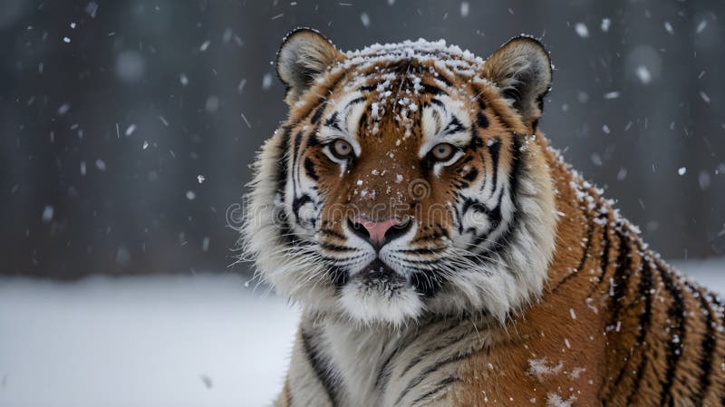 Frozen Power: Siberian Tiger Leaping through Deep Snow in a Dramatic ...
