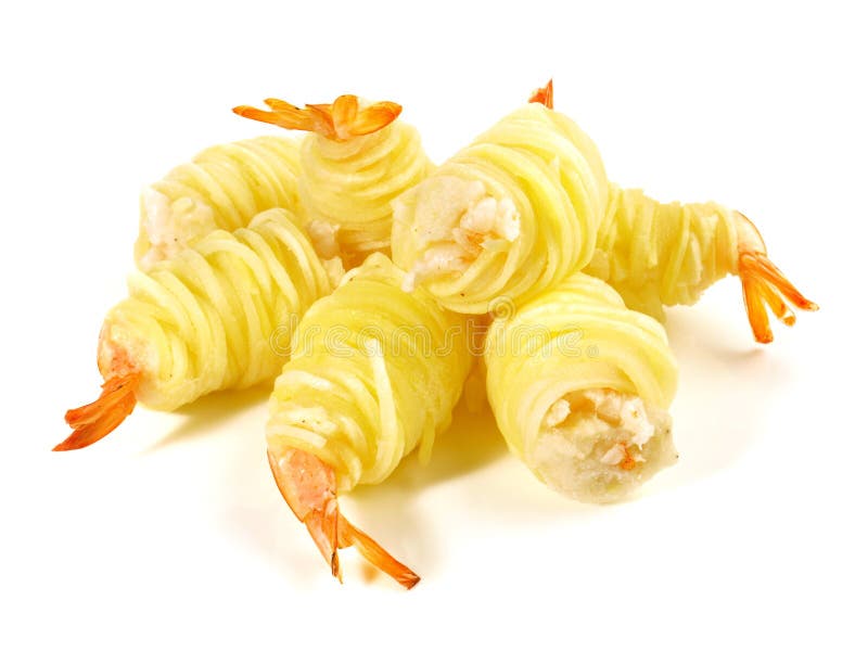 Frozen Prawn Wrapped in Potato Stock Photo - Image of delicious ...