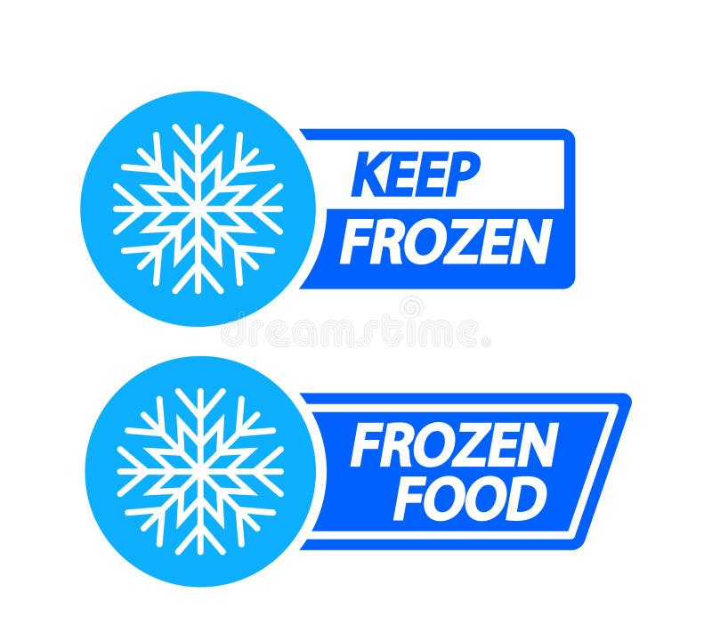 Frozen Product Label Collection Featuring Keep Frozen Badges for ...