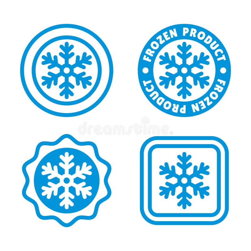 Blue Snowflake Icons Set on White Background Stock Vector ...