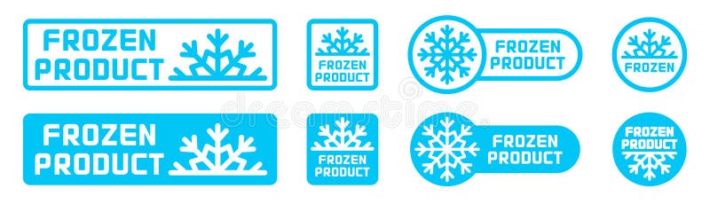 Frozen Product Labels. Frozen Icon Set Stock Vector - Illustration of ...