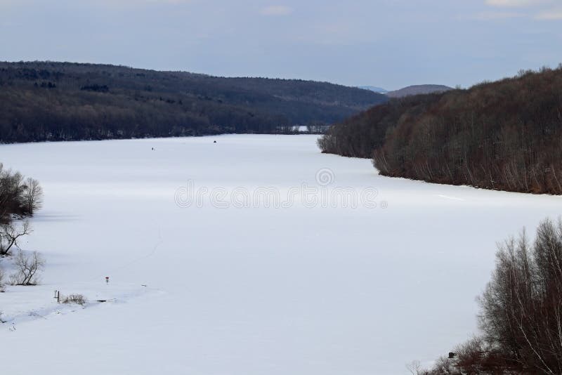 Frozen Prompton Lake stock photo. Image of lake, state - 141454926