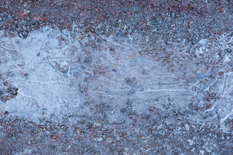 Frozen Puddle Close-up Texture Stock Photo - Image of white, natural: 140582474
