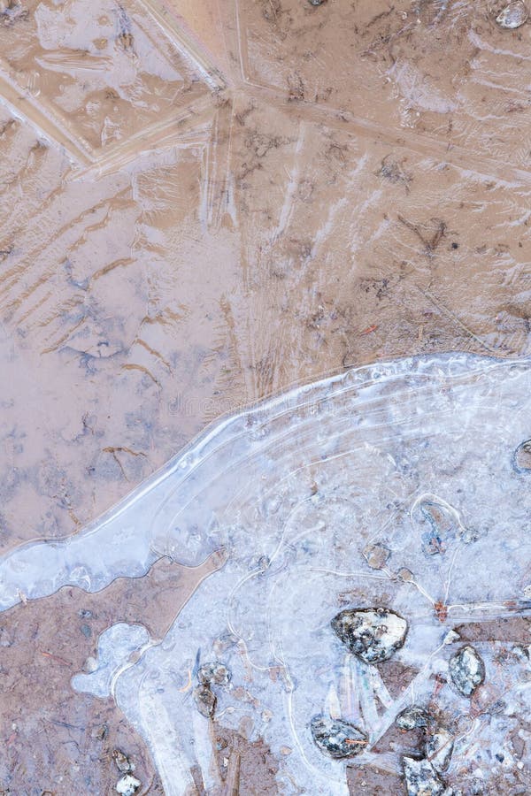 Frozen Puddle Close-up Texture Stock Photo - Image of white, natural: 140582474