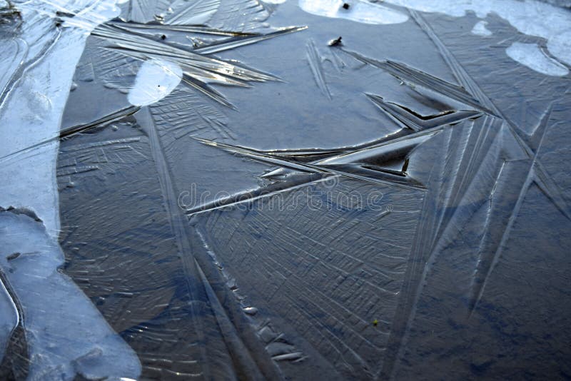 Frozen puddle stock image. Image of frosty, winter, cold - 48758699
