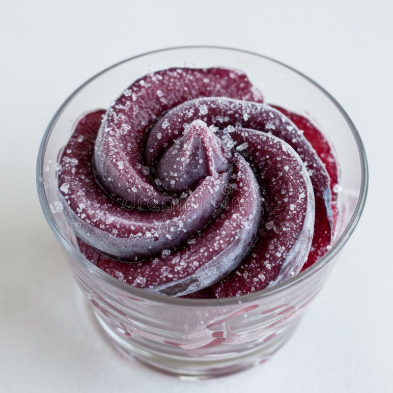 Frozen Purple Fruit Swirl in Glass Bowl Stock Illustration ...