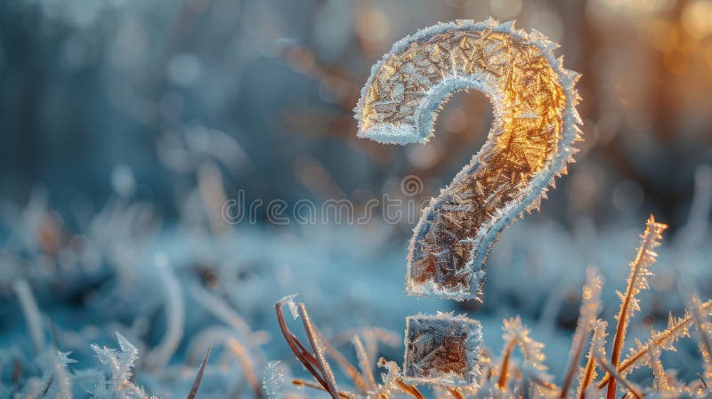 Frozen Question Mark in Frosty Winter Grass Stock Image - Image of ...